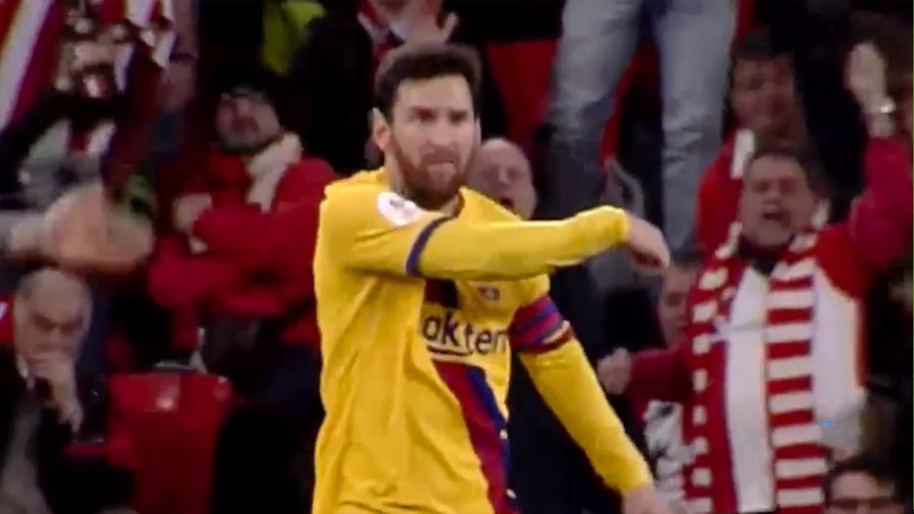 Lionel Messi gets angry at Ansu Fati during Athletic Bilbao - Lionel Messi