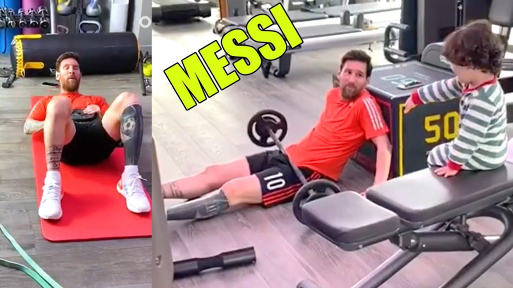 Lionel Messi HARD Training at Home With His Son During - Lionel Messi