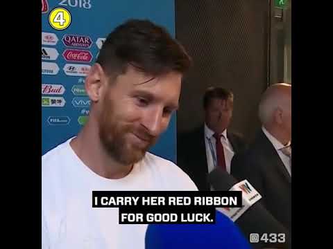 Lionel Messi wore a ribbon from a reporter as a lucky charm - Lionel Messi