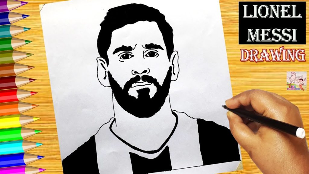KIDS DRAWING BOOK! HOW TO DRAW LIONEL MESSI SILHOUETTE - Lionel Messi
