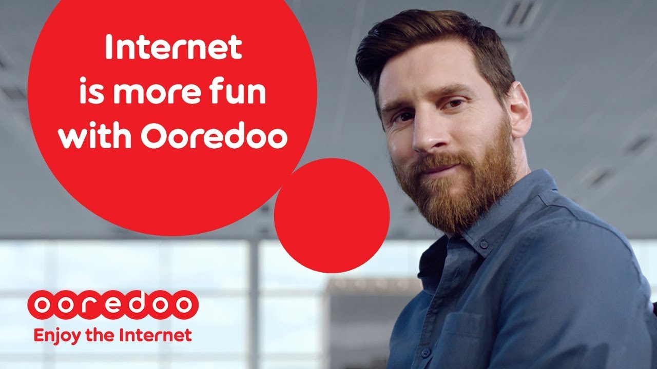 Leo Messi enjoys the Internet with Ooredoo - Lionel Messi