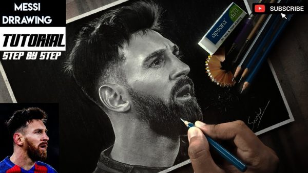 Lionel Messi Drawing | Messi drawing step by step | How To - Lionel Messi