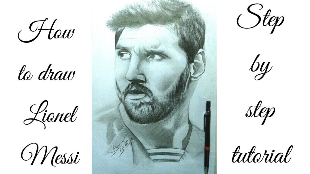 How to draw lionel messi step by step || face drawing - Lionel Messi