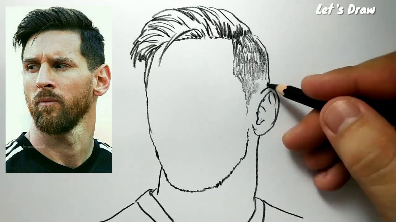 ASMR drawing Lionel Messi / how to draw lionel messi from - Lionel Messi